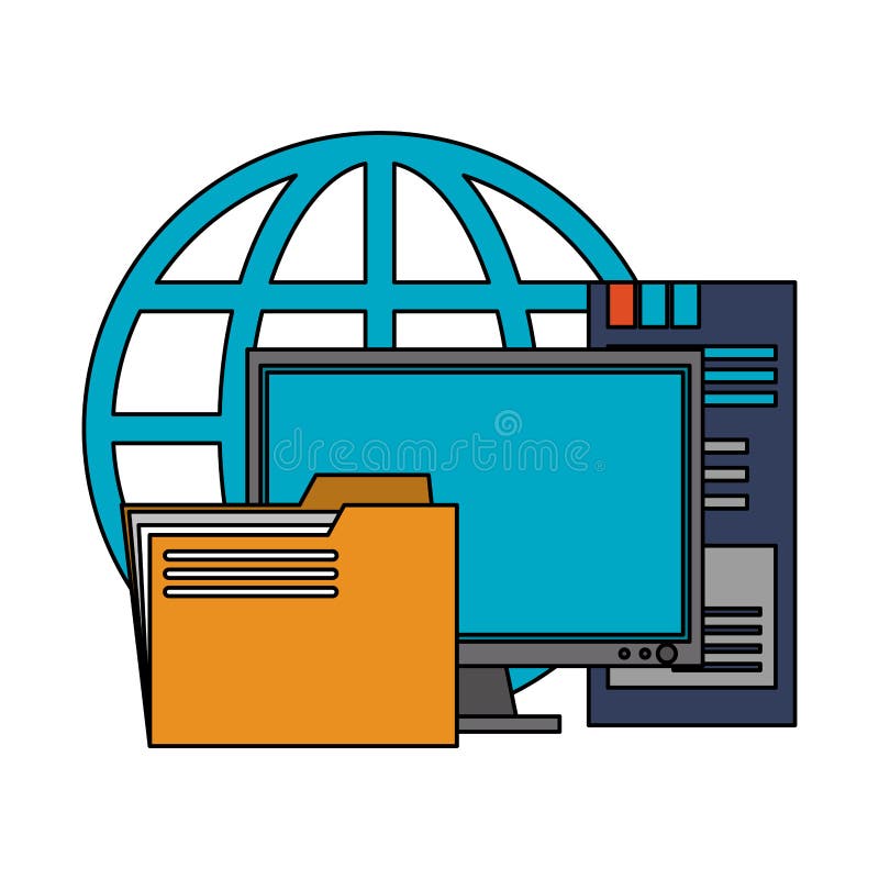 Servers and Database Technology Symbols Stock Vector - Illustration of ...