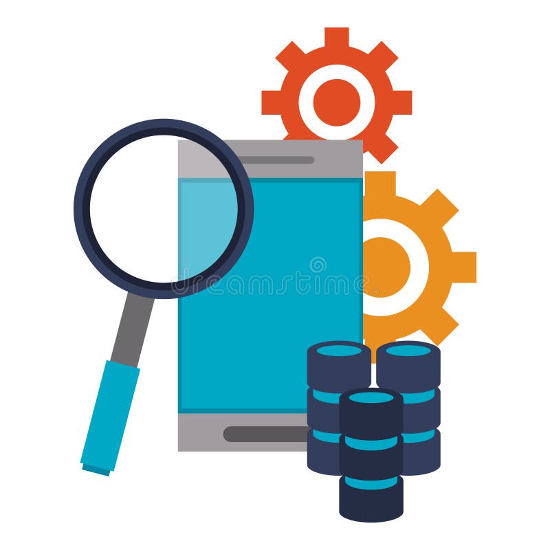 Servers and Database Technology Symbols Stock Vector - Illustration of ...