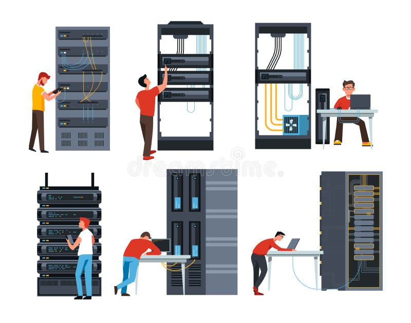 Servers Digital Information Storage Internet Modern Technologies Stock ...