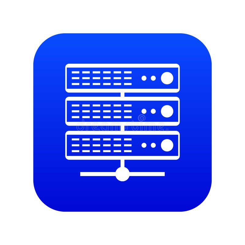 Servers icon digital blue stock vector. Illustration of server - 139737791