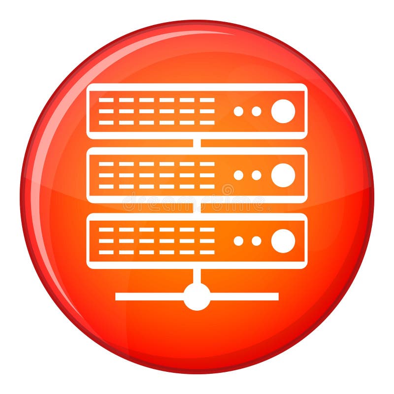 Servers icon, flat style stock vector. Illustration of connection ...