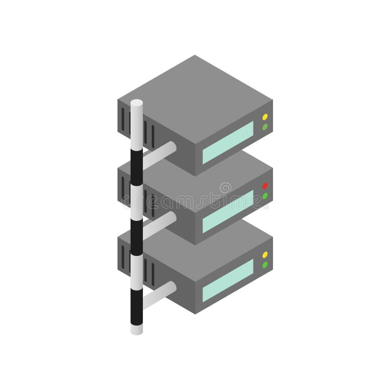 Servers Icon, Isometric 3d Style Stock Vector - Illustration of connect ...