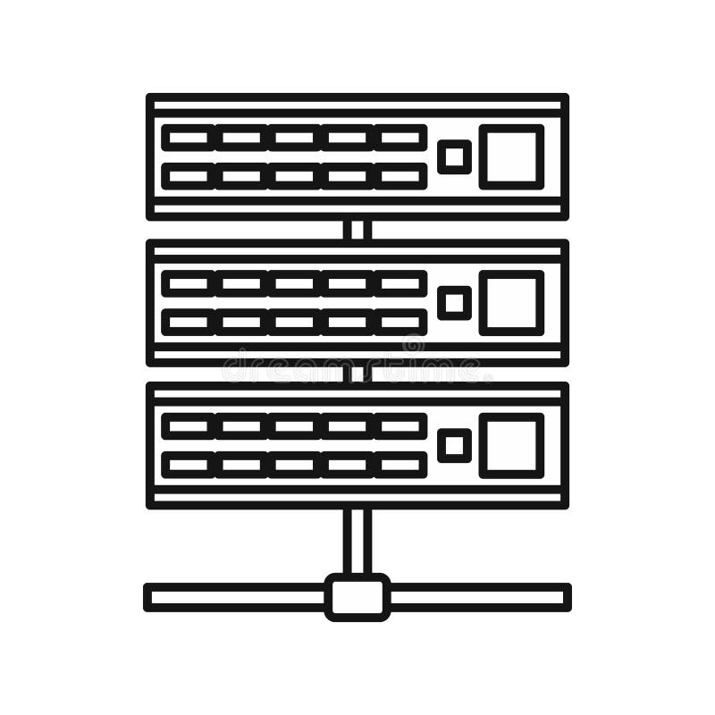 Servers Icon, Outline Style Stock Vector - Illustration of connection ...