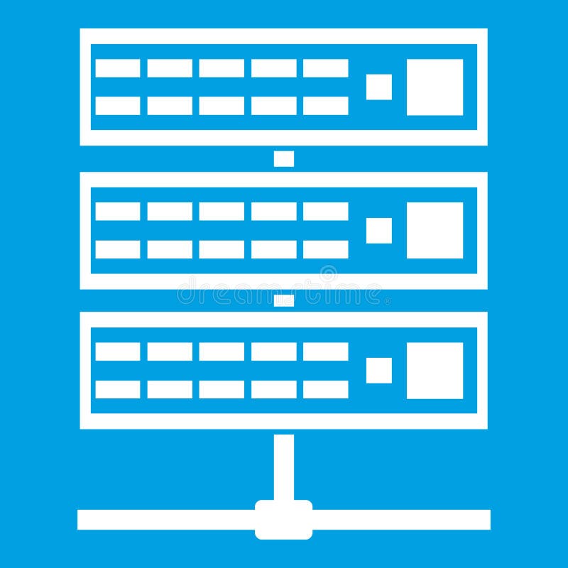 Servers icon white stock vector. Illustration of metallic - 121298165