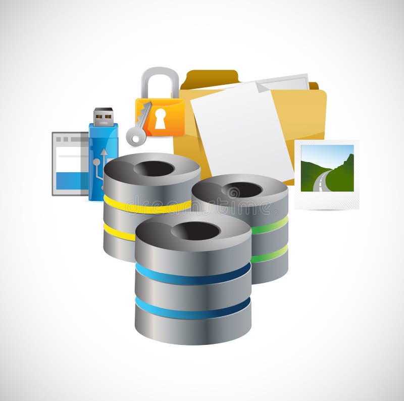 Servers Icons and Tools Illustration Stock Illustration - Illustration ...