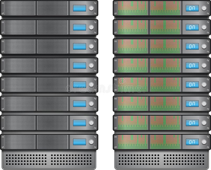 Server rack installed-4 stock vector. Illustration of database - 33082070