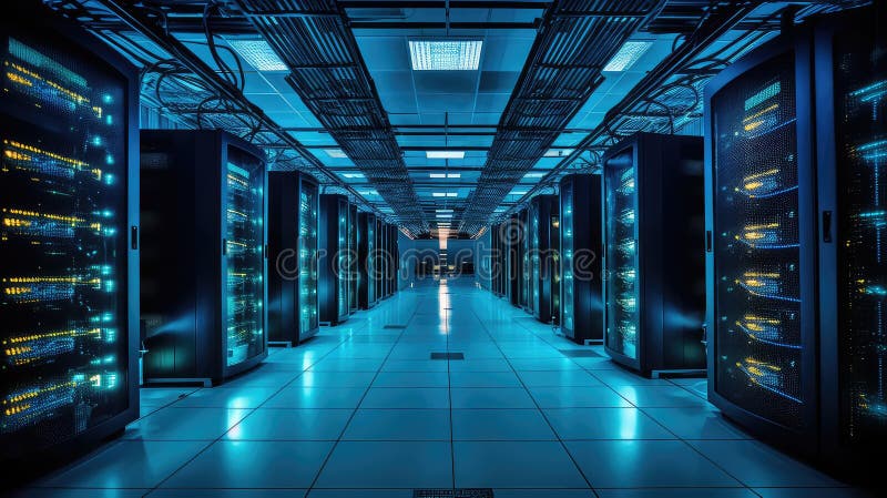 Servers integrated data stock illustration. Illustration of ...