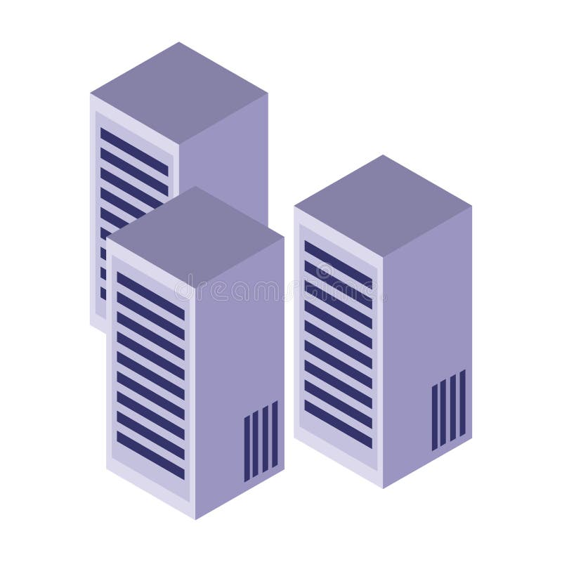 Servers Isometric Technology Stock Vector - Illustration of servers ...