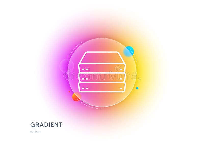 Servers Line Icon. PC Component Sign. Big Data Storage. Gradient Blur ...