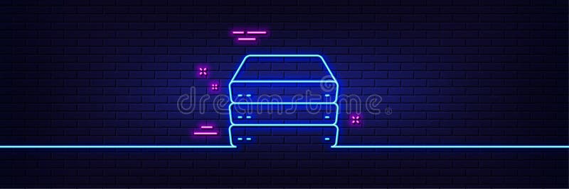 Servers Line Icon. PC Component Sign. Big Data Storage. Neon Light Glow ...