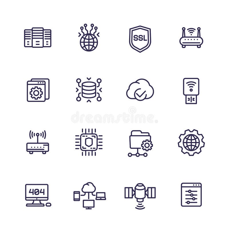 Network Icons Firewall Switch Stock Illustrations – 515 Network Icons ...