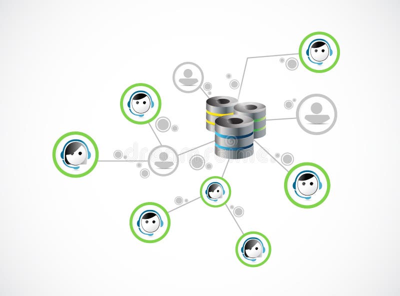 Servers People Connection Network Illustration Stock Illustration ...