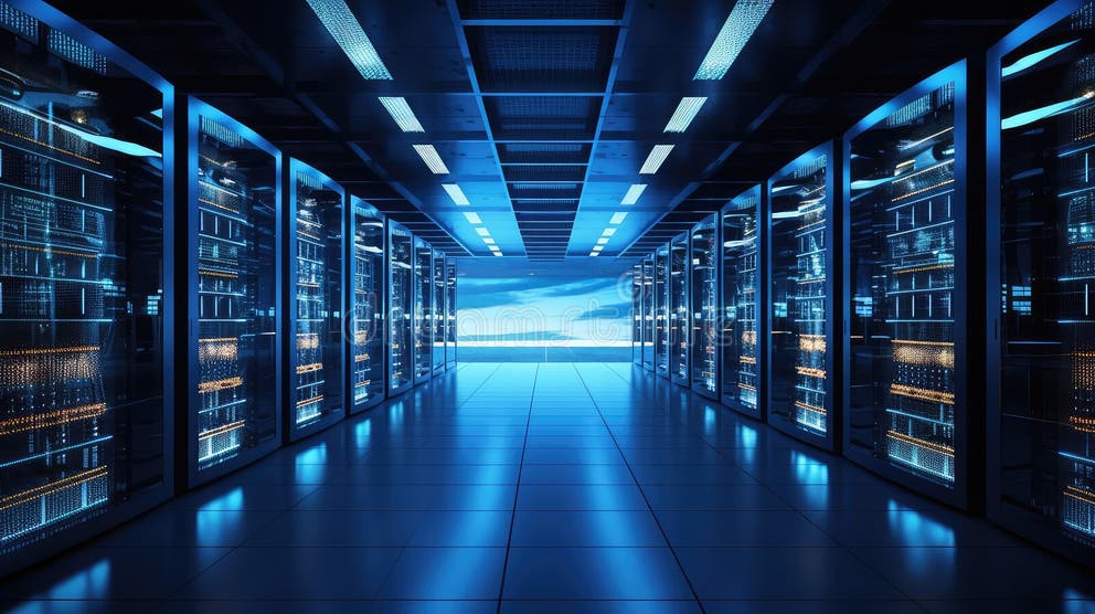 Servers pile of data stock illustration. Illustration of interior ...