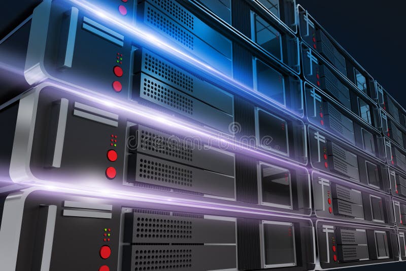 Computer rack servers stock illustration. Illustration of business ...