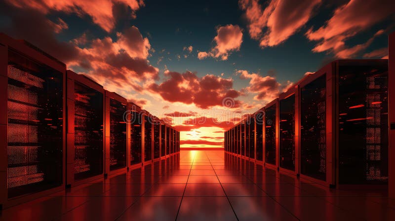 Servers red cloud data stock illustration. Illustration of capacity ...