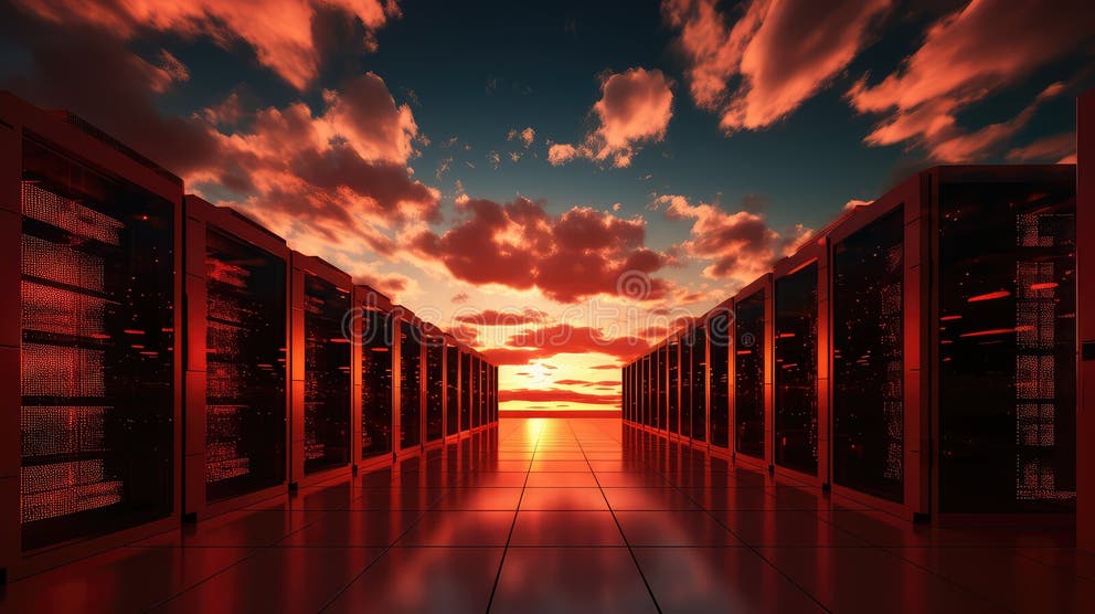 Servers red cloud data stock illustration. Illustration of capacity ...