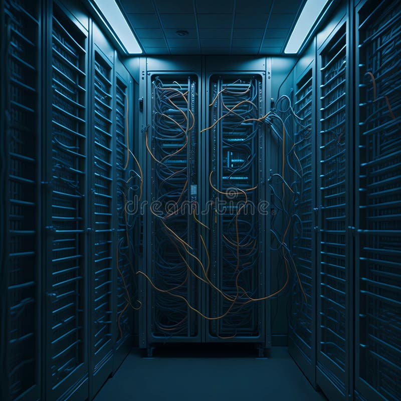 Servers in a Server Room - Big Data Concept Stock Illustration ...
