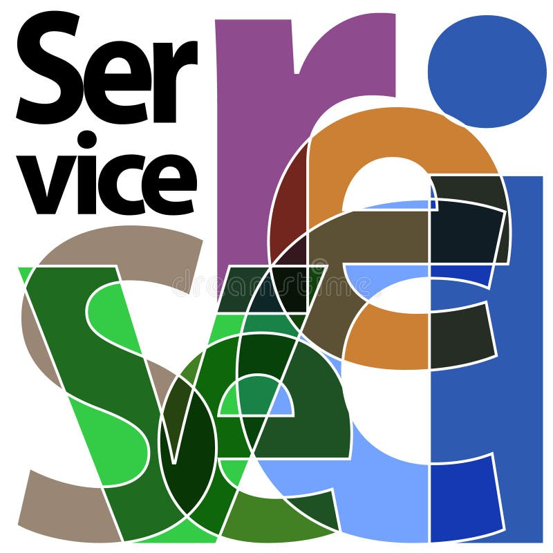 Service stock vector. Illustration of font, colors, letter - 37626598