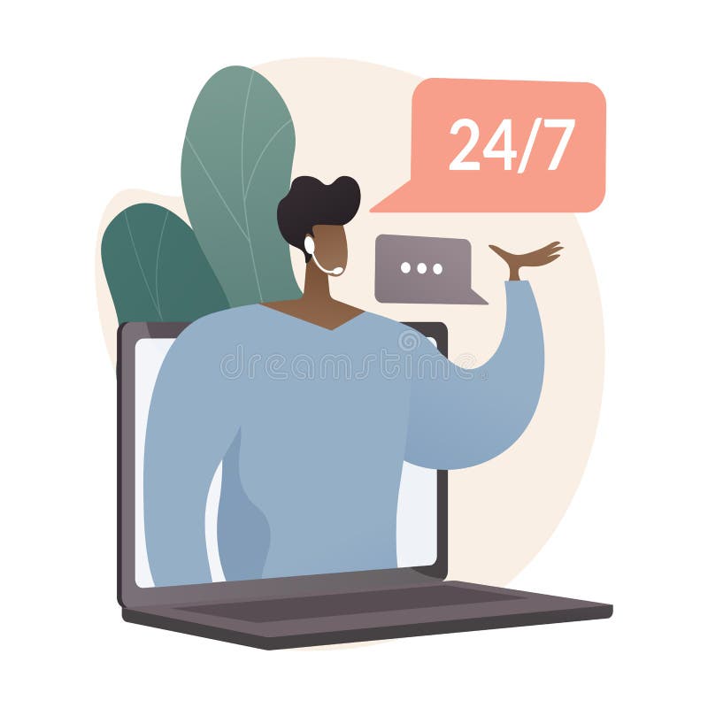 24 for 7 Service Abstract Concept Vector Illustration. Stock Vector ...