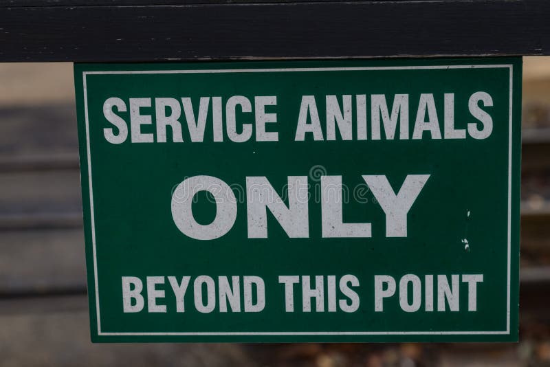 Trained Service Animals only Sign at Park in Summer Stock Photo - Image ...