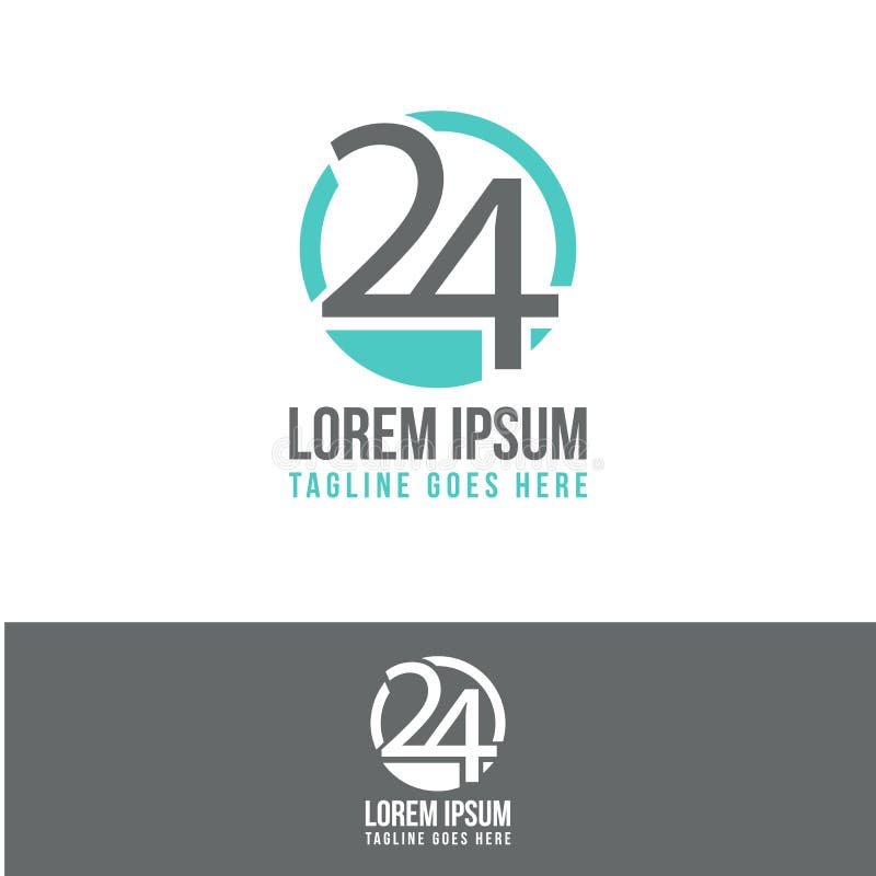 Twenty Four Logo v.2 stock vector. Illustration of four - 122138627