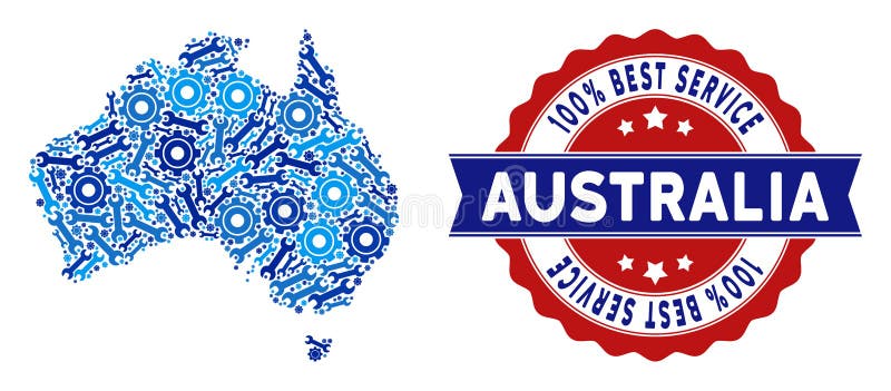 Composition Australia Map of Repair Tools Stock Vector - Illustration ...