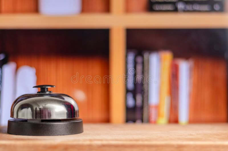 A Service Bell or Call Bell on the Receptionist Desk Stock Image ...