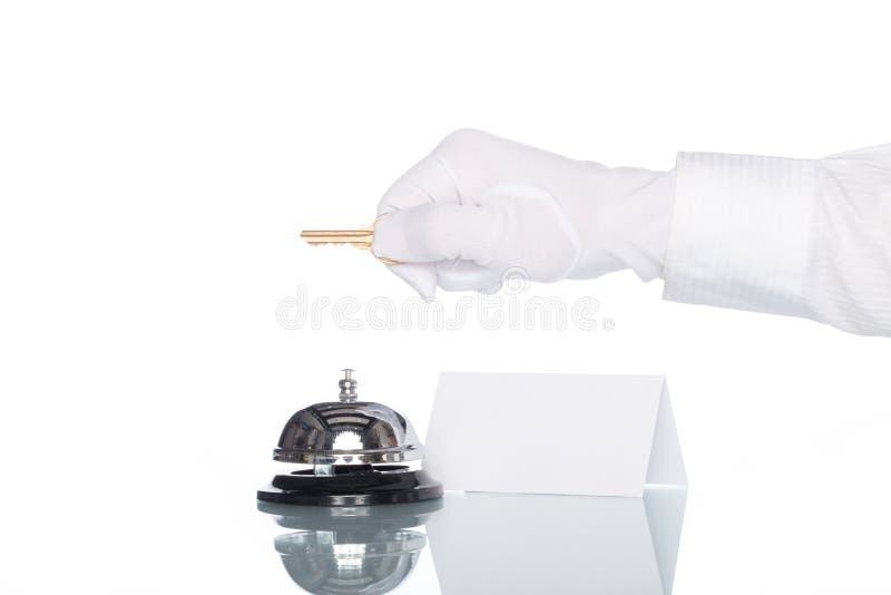 Service Bell on the Check in Desk with Key Stock Image - Image of ...