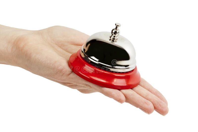 Service bell on a hand stock image. Image of attention - 43086379