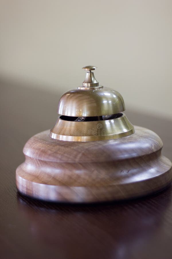 Service Bell in a Hotel Reception for Concierge Alarm on Desk. Stock ...
