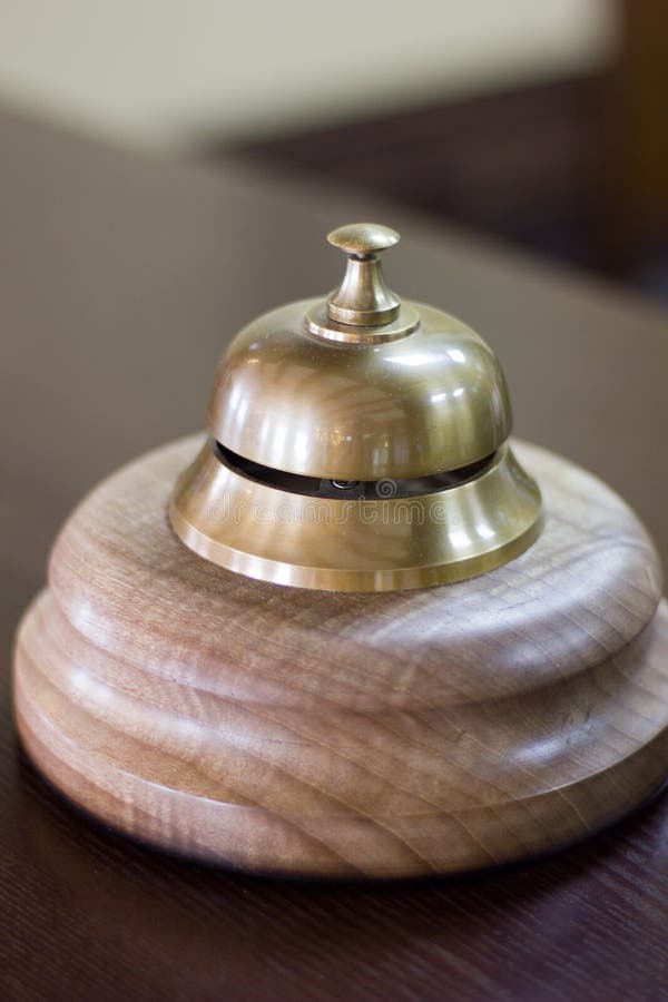 Service Bell in a Hotel Reception for Concierge Alarm on Desk. Stock ...