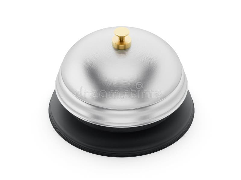 Service Bell Isolated on White. 3D Illustration Stock Illustration ...