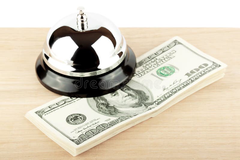 Service Bell with money stock photo. Image of room, hotel - 22973722