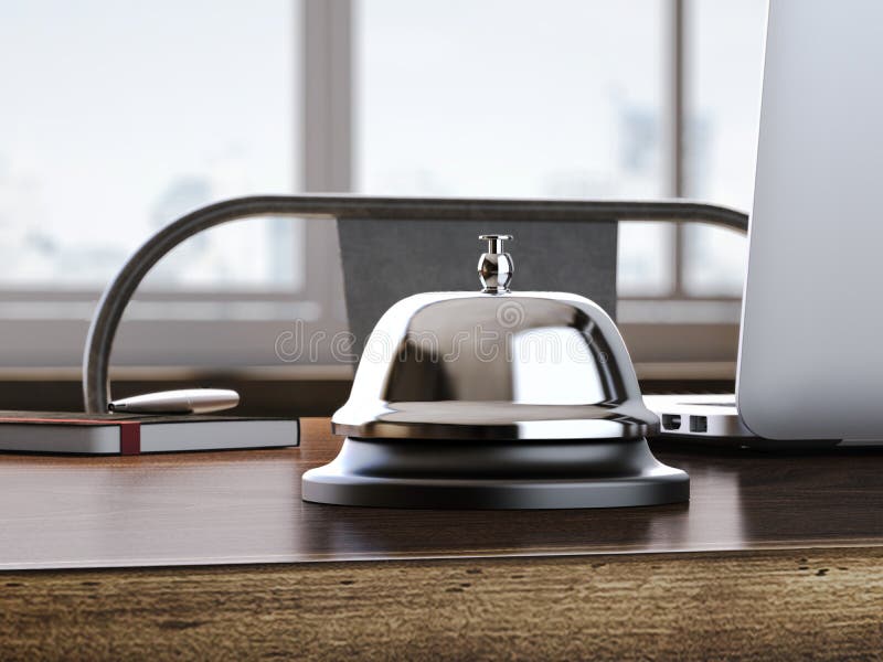 Service Bell on the Office Table. 3d Rendering Stock Illustration ...