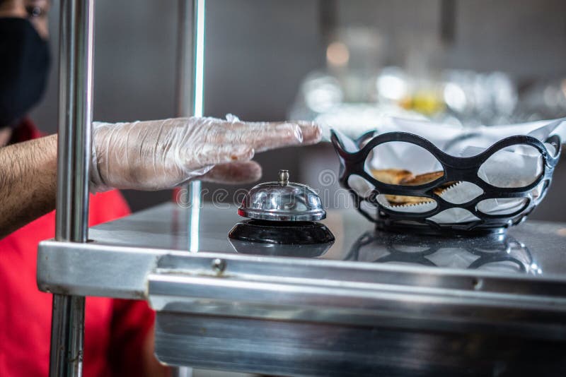 Service Bell in a Restaurant Kitchen Stock Photo - Image of meal ...