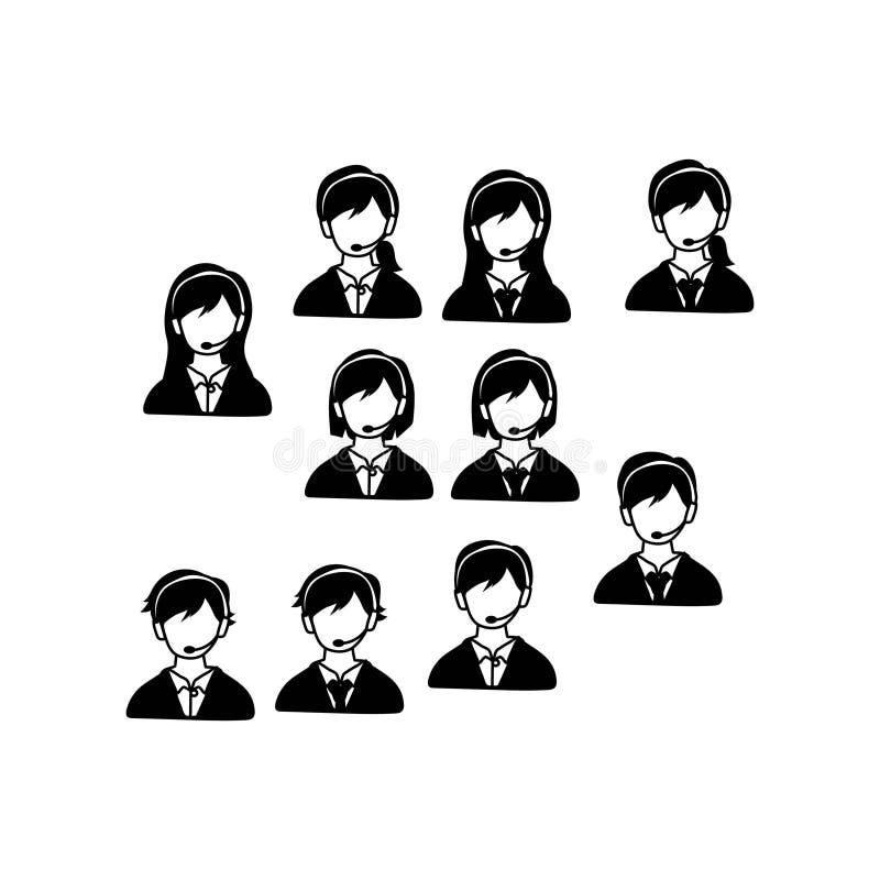 Service Business Customer Call Collection Sets Stock Vector ...