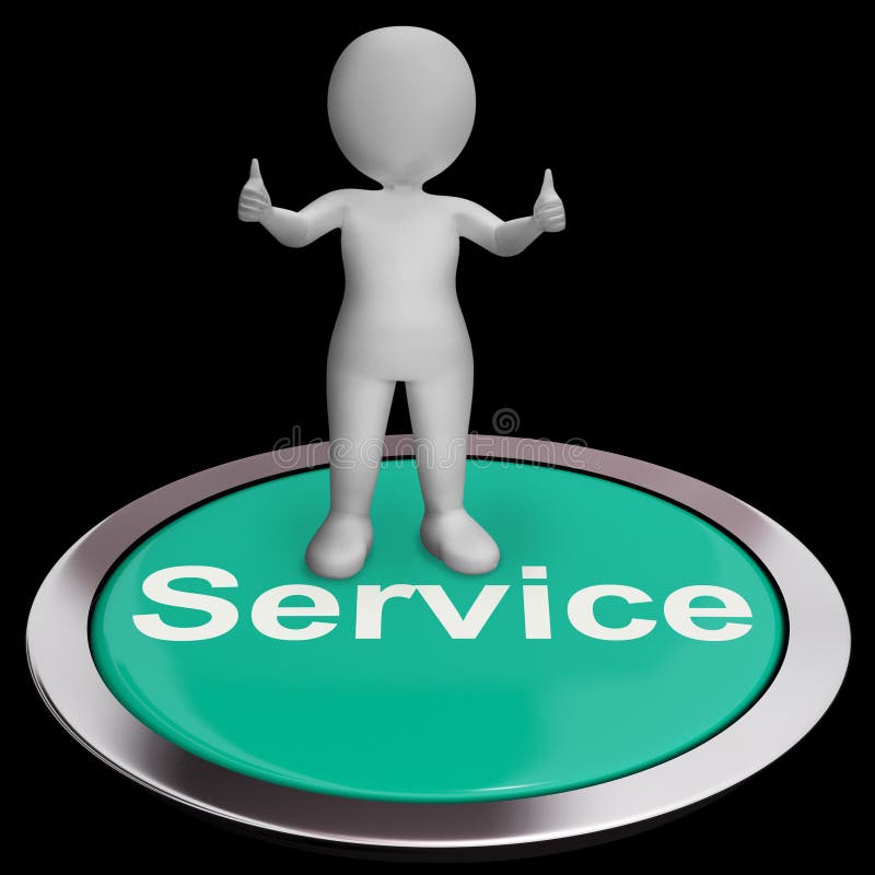 Service Button Meaning Help Support and Assistance Stock Illustration ...