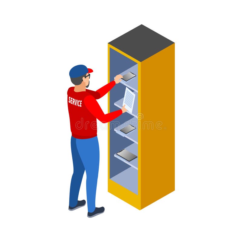 Service Center Isometric Illustration Stock Vector - Illustration of ...