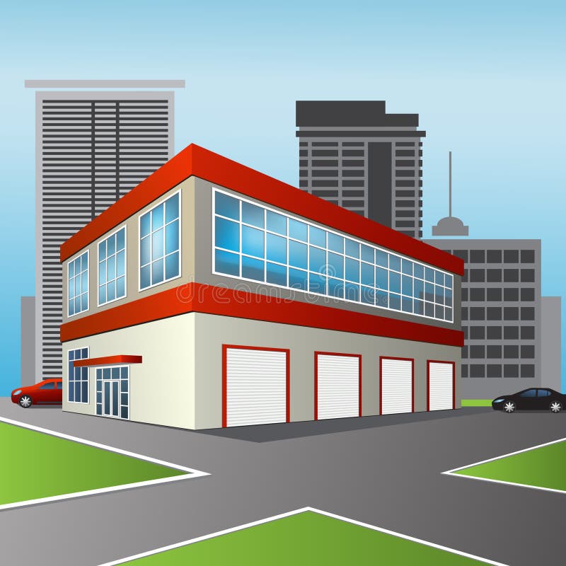 Vector Car Showroom stock vector. Illustration of isometric - 58339778