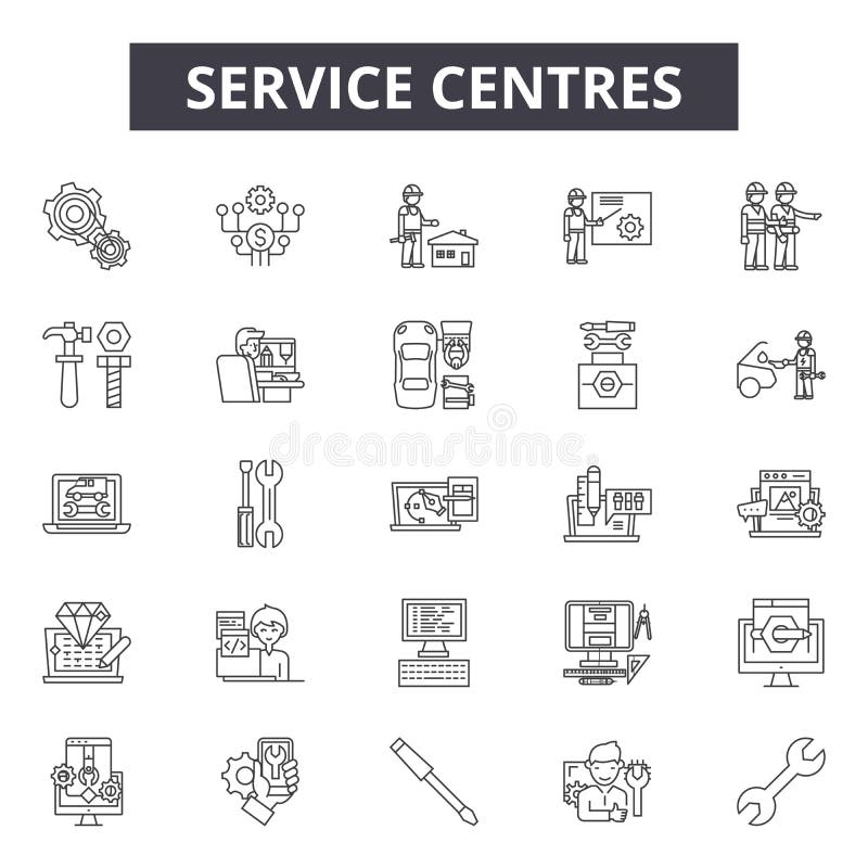 Service Centres Line Icons, Signs, Vector Set, Linear Concept, Outline ...