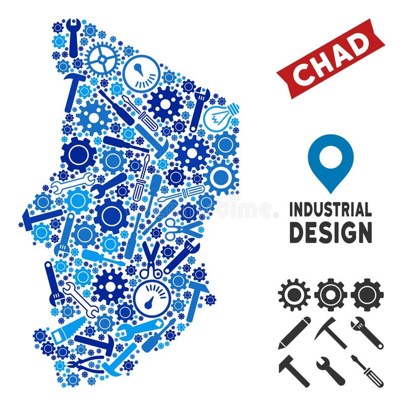 Instrument Chad Map Mosaic stock vector. Illustration of geographic ...