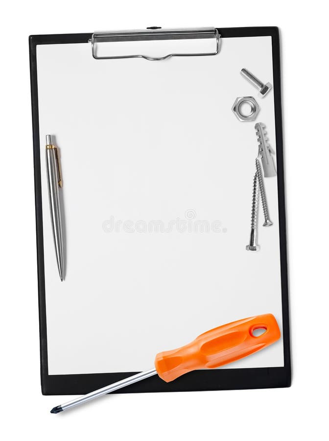 Service man with clipboard stock photo. Image of pocket - 16357544