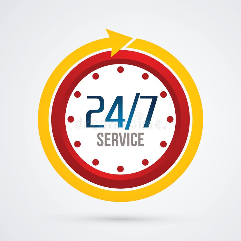 24/7 Service stock vector. Illustration of contact, service - 74991621
