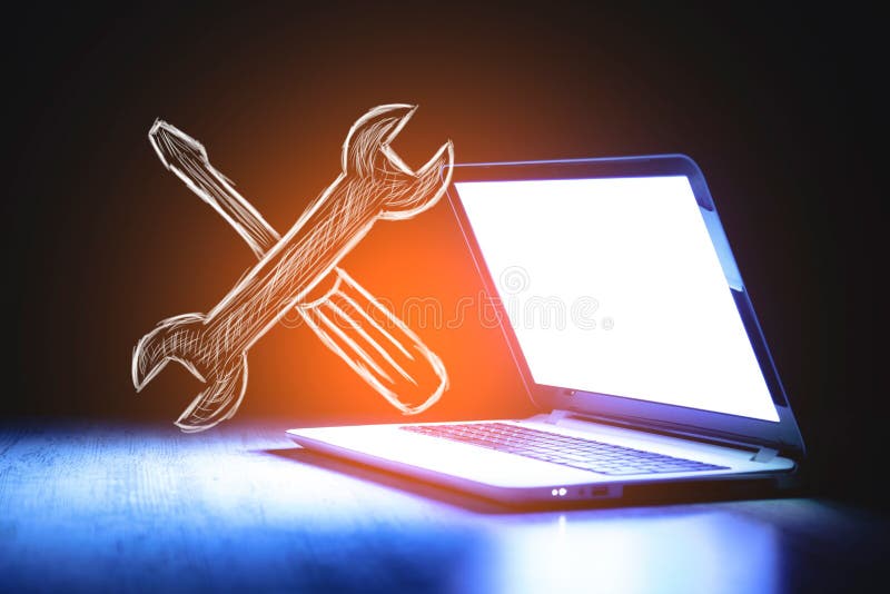 Service Computer Software Maintenance and Repair Stock Photo - Image of ...