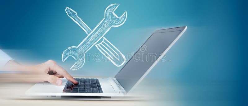 Service Computer Software Maintenance and Repair Stock Photo - Image of ...