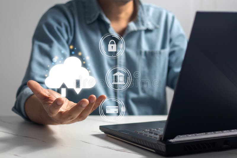 Service Concept with Cloud Computing Technology Cloud Chart with Human ...