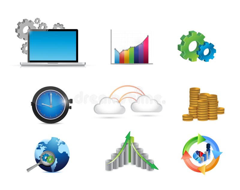 Service Concept Icon Set Illustration Stock Illustration - Illustration ...