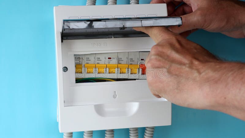 Service of Consumer Unit, Installing Fuse Box with Circuit Breakers ...