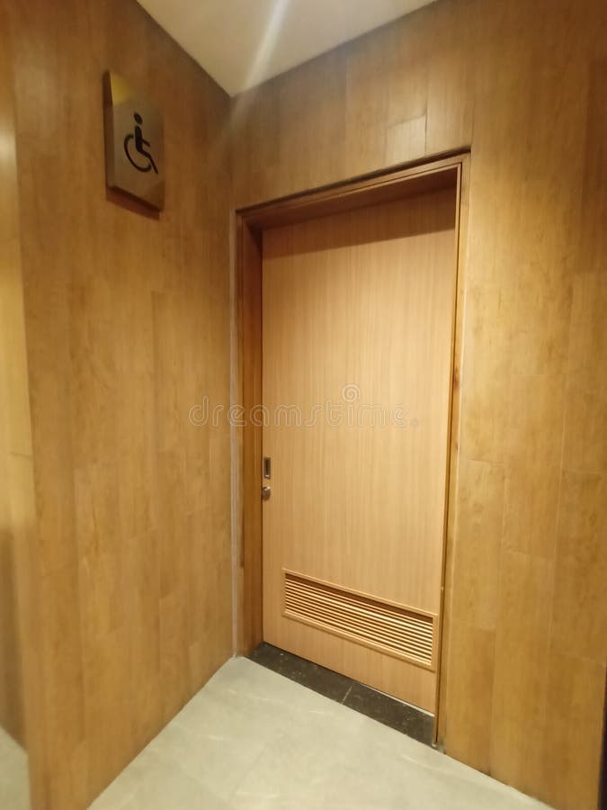 Service Corridor and Toilet Stock Photo - Image of wood, cabinetry ...