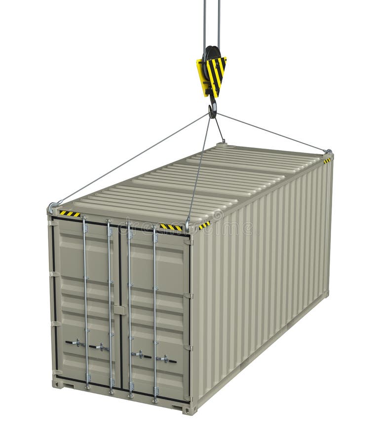 Service Delivery - Cargo Container Hoisted by Hook Stock Illustration ...